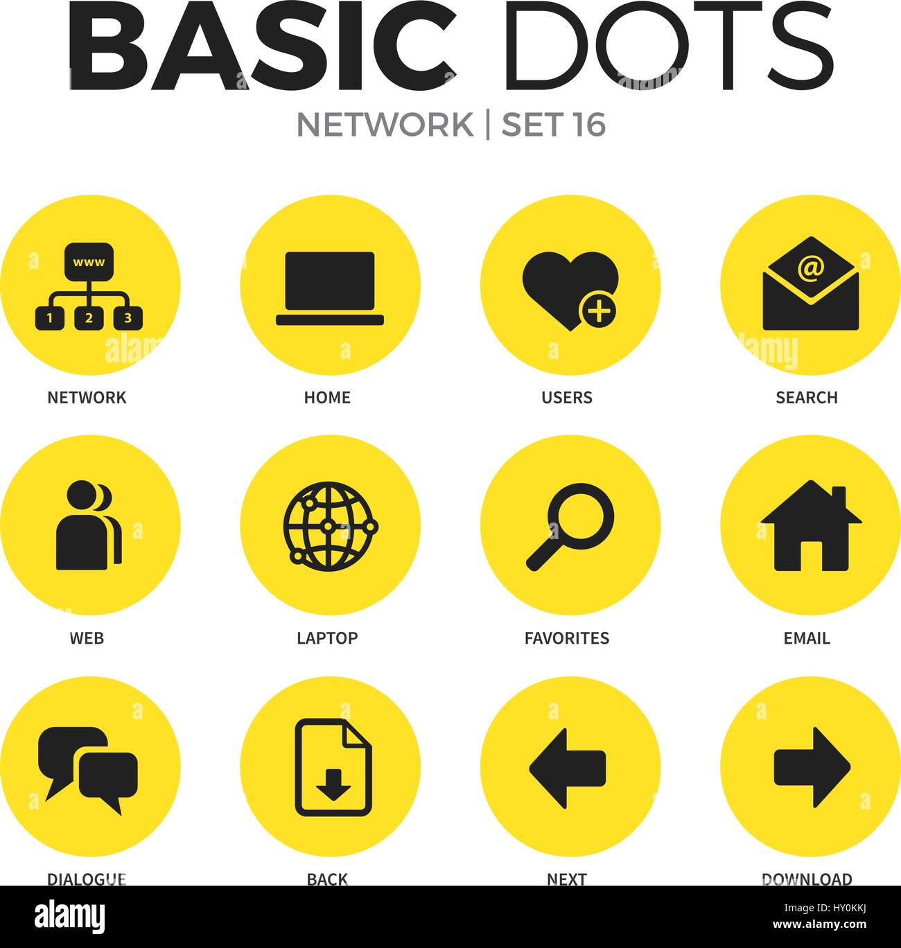 Network flat icons vector set Stock Vector Image & Art - Alamy