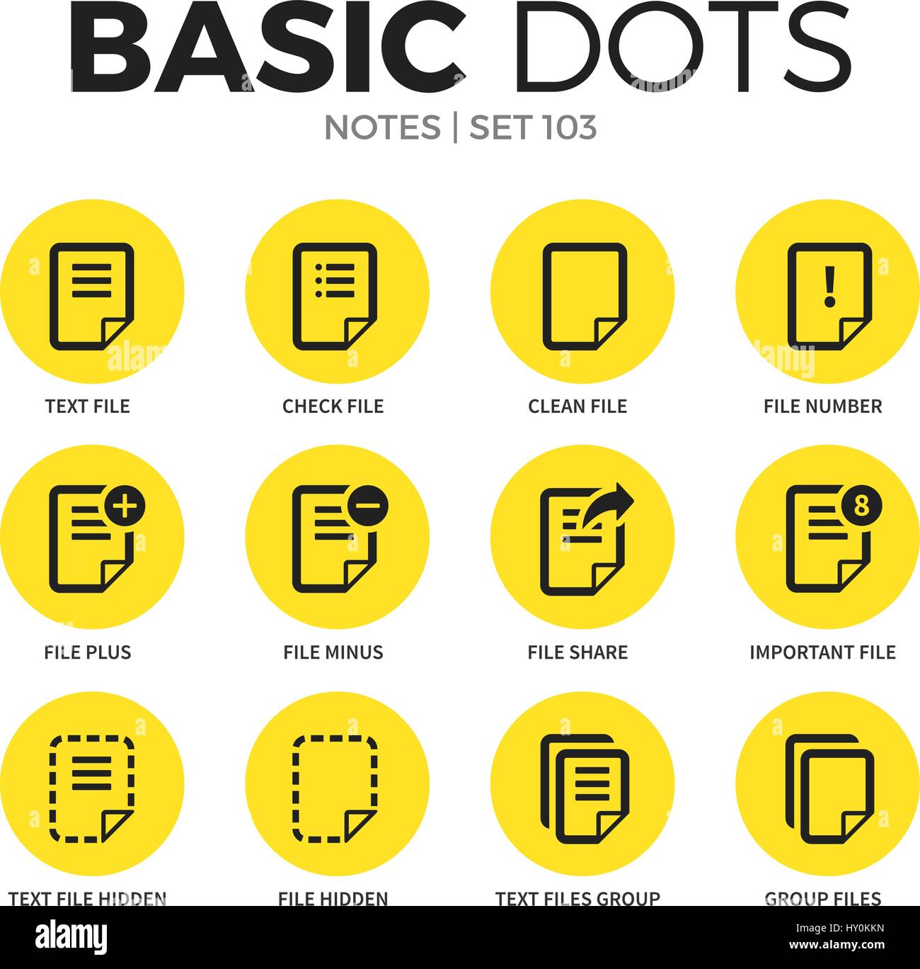 Notes flat icons vector set Stock Vector Image & Art - Alamy