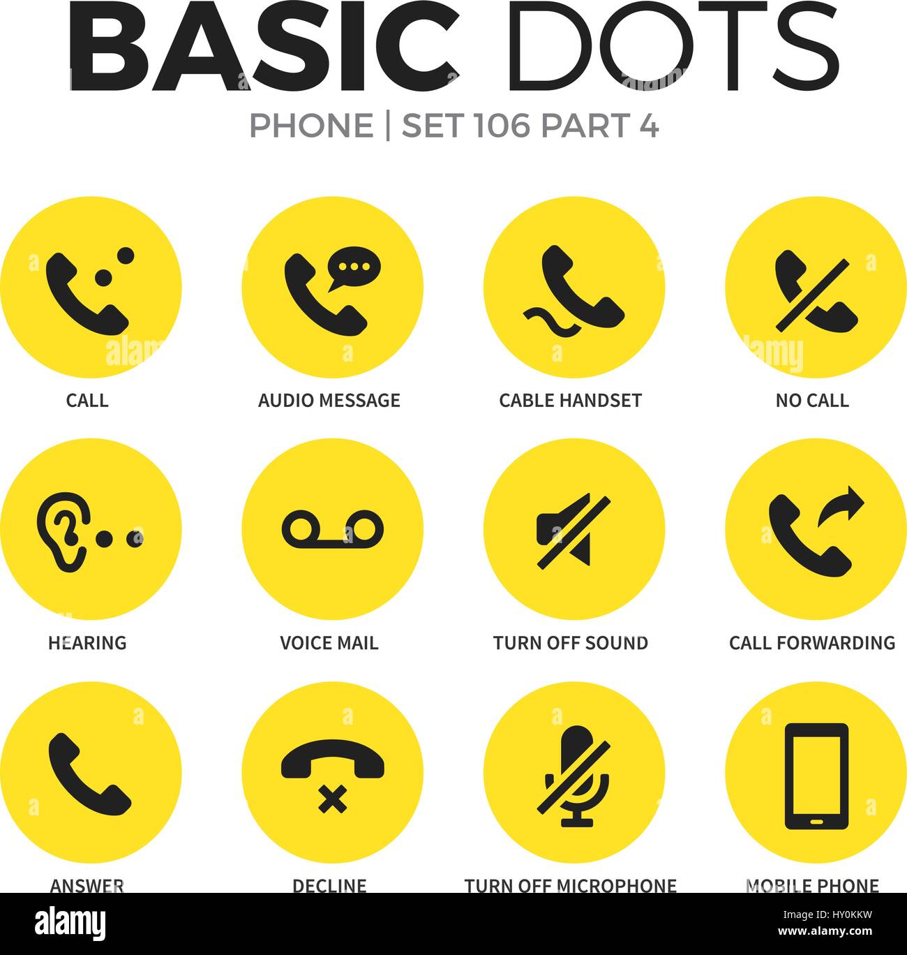 Phone flat icons vector set Stock Vector Image & Art - Alamy