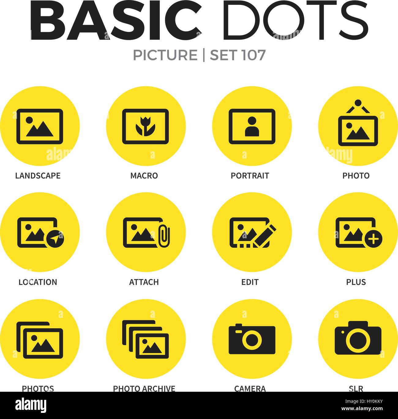 Picture flat icons vector set Stock Vector Image & Art - Alamy