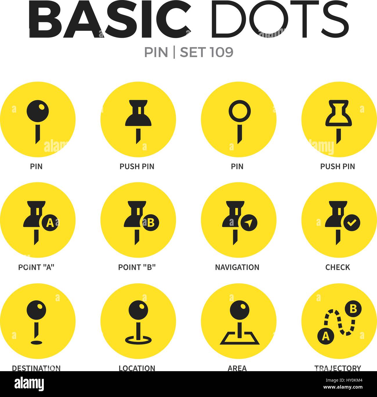 Pin flat icons vector set Stock Vector Image & Art - Alamy