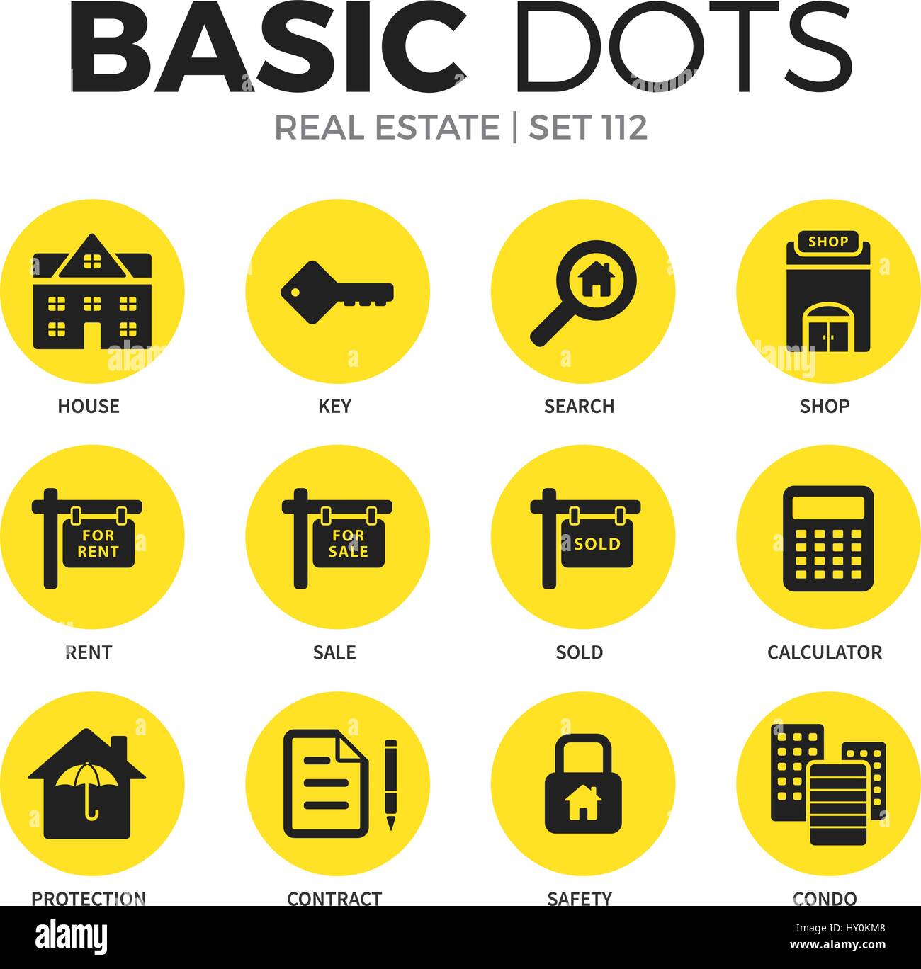Real estate flat icons vector set Stock Vector Image & Art - Alamy