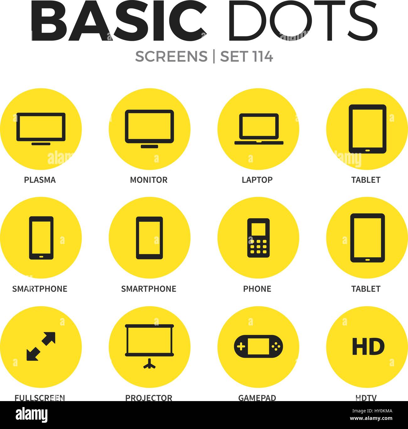 Screens flat icons vector set Stock Vector Image & Art - Alamy