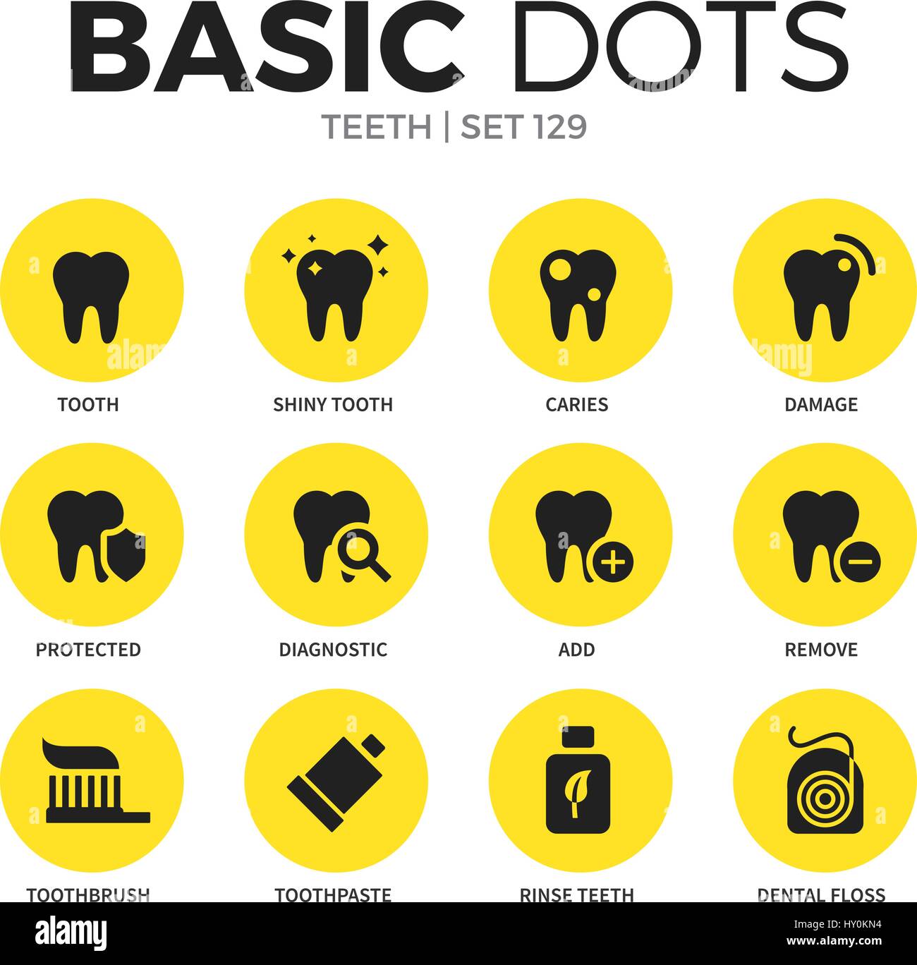 Teeth flat icons vector set Stock Vector Image & Art - Alamy
