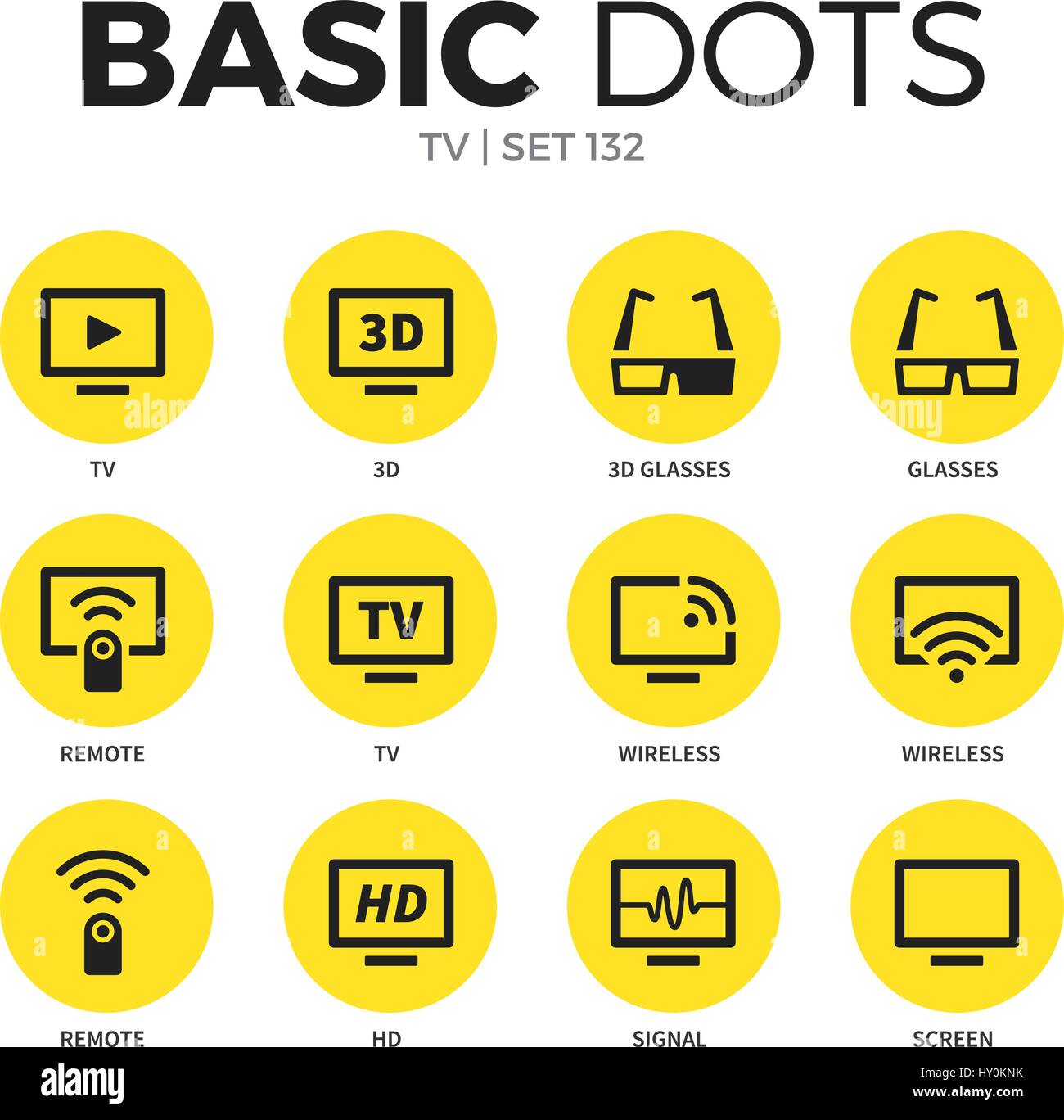 TV flat icons vector set Stock Vector Image & Art - Alamy