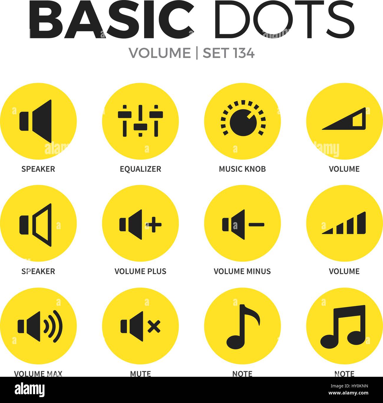 Volume flat icons vector set Stock Vector Image & Art - Alamy