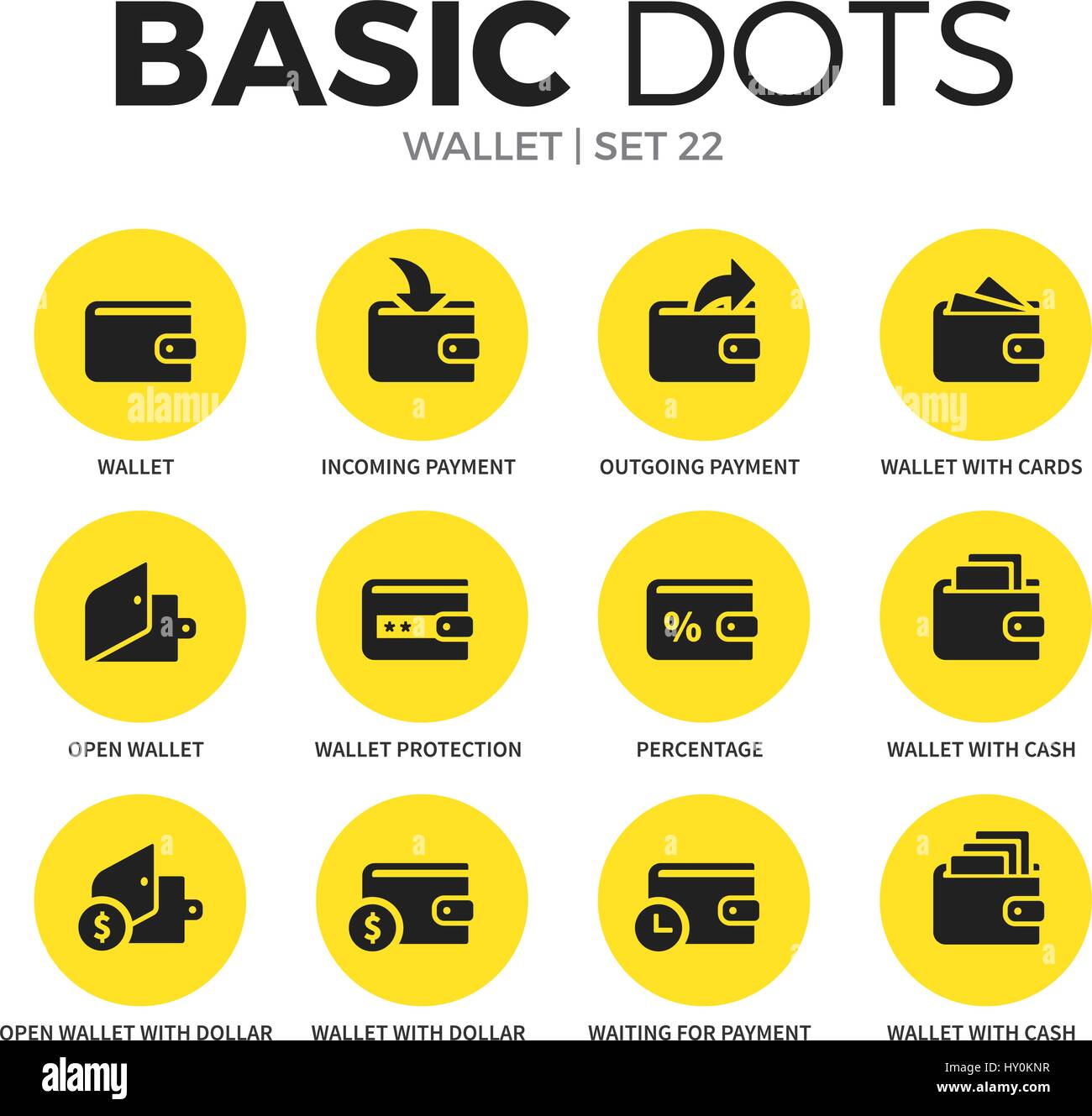 Wallet flat icons vector set Stock Vector Image & Art - Alamy