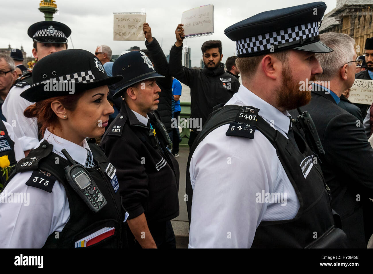 Young Muslim Men Hold Signs Expressing Support For The Police A Week ...