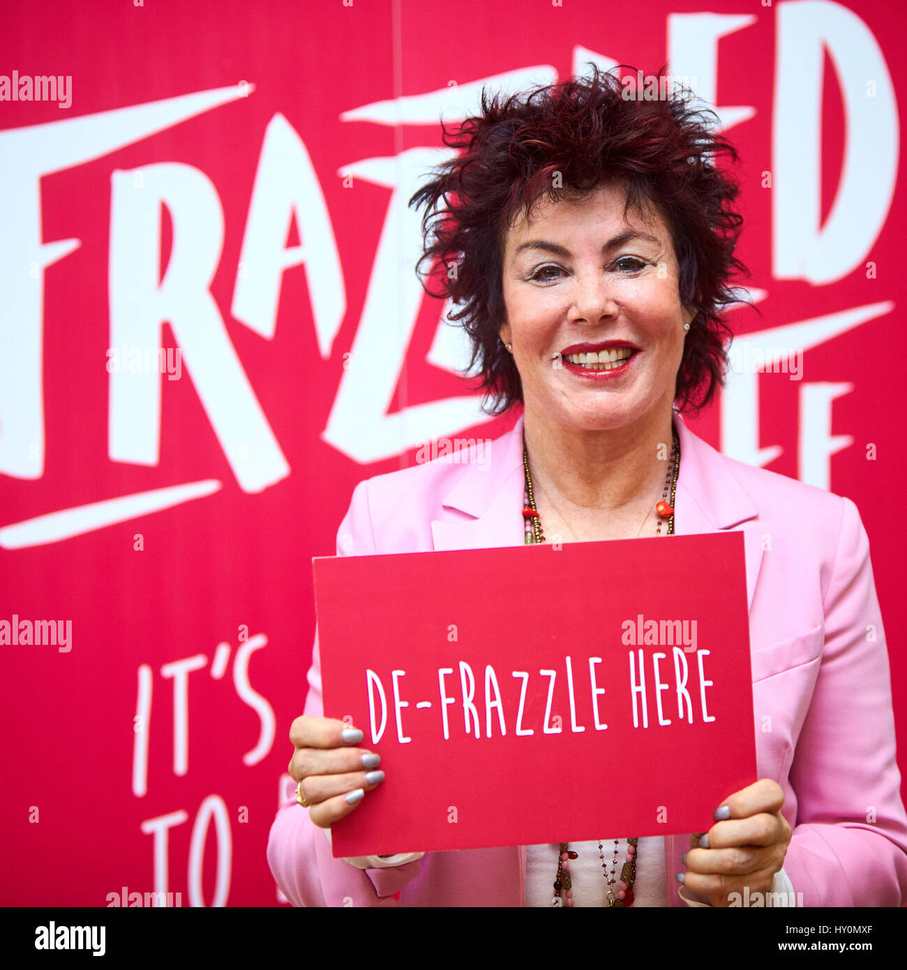 Ruby Wax opening the Frazzle Cafe at the London Book Fair to promote ...