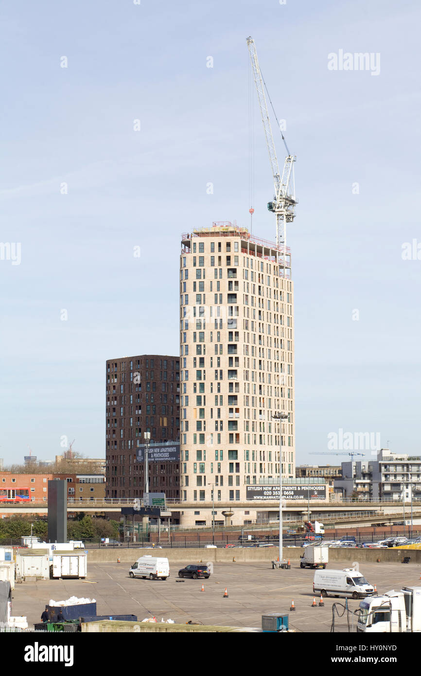 Apartments and penthouses Manhattan Plaza London Stock Photo - Alamy