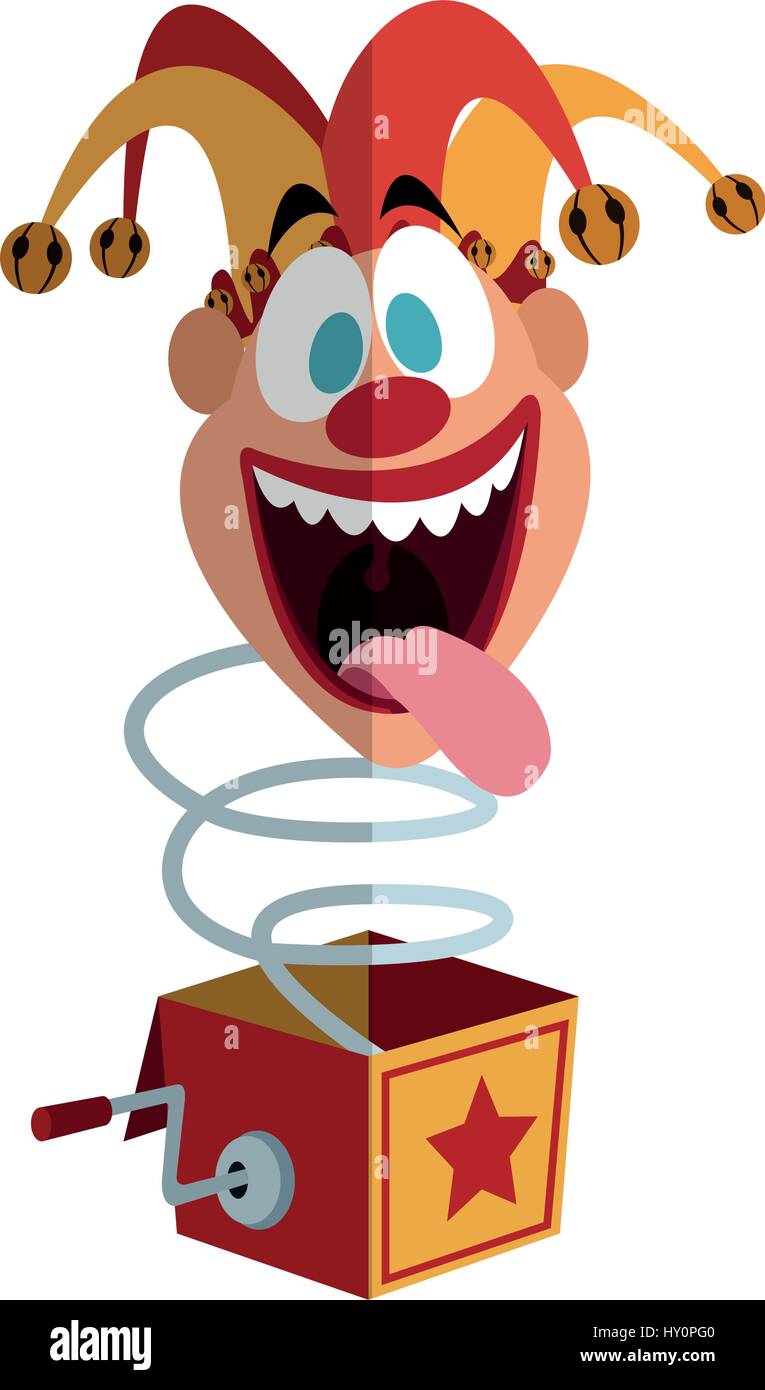 Surprise Box with Funny Joke icon over white background. april fools ...