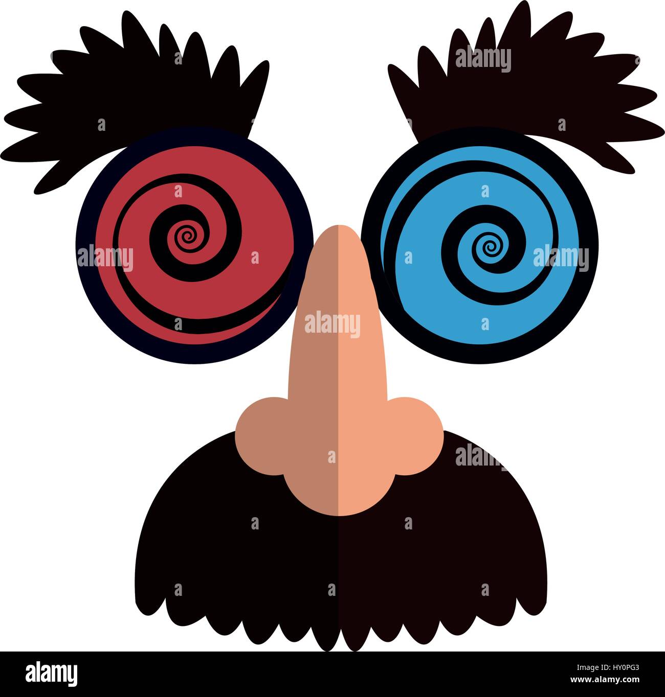 funny Disguise mask icon over white background. april fools day concept ...