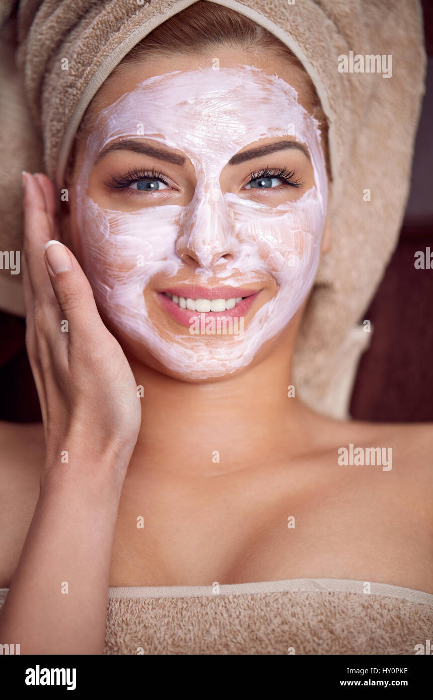 Spa facial mask, day spa concept Stock Photo - Alamy