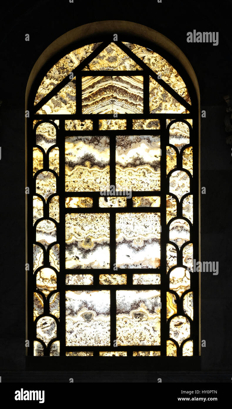 Alabaster window, basilica of Saint Paul Outside the Walls, Rome, Italy ...