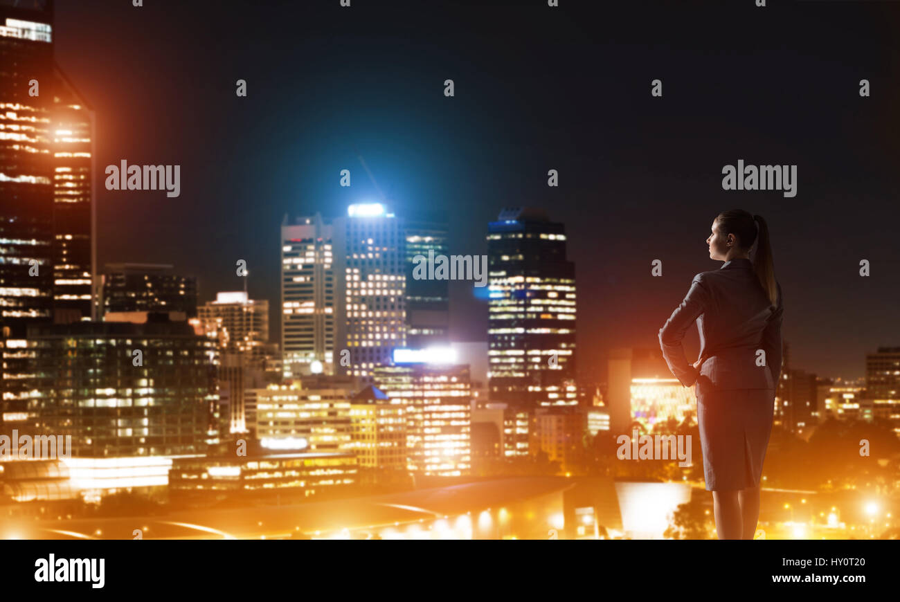 Girl looking back night hi-res stock photography and images - Alamy