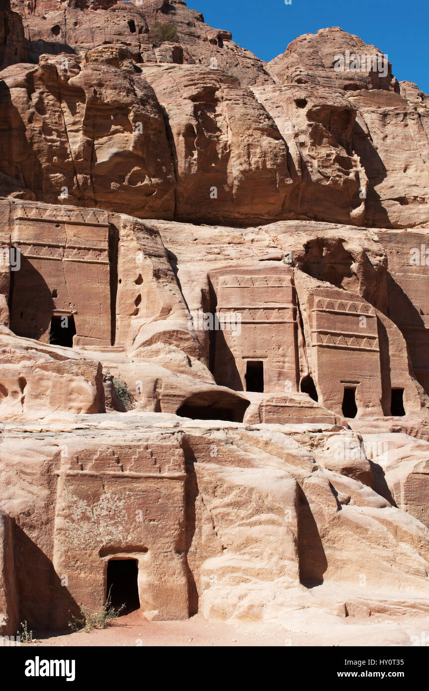 Jordan: details of the tombs along the Street of Facades, row of ...