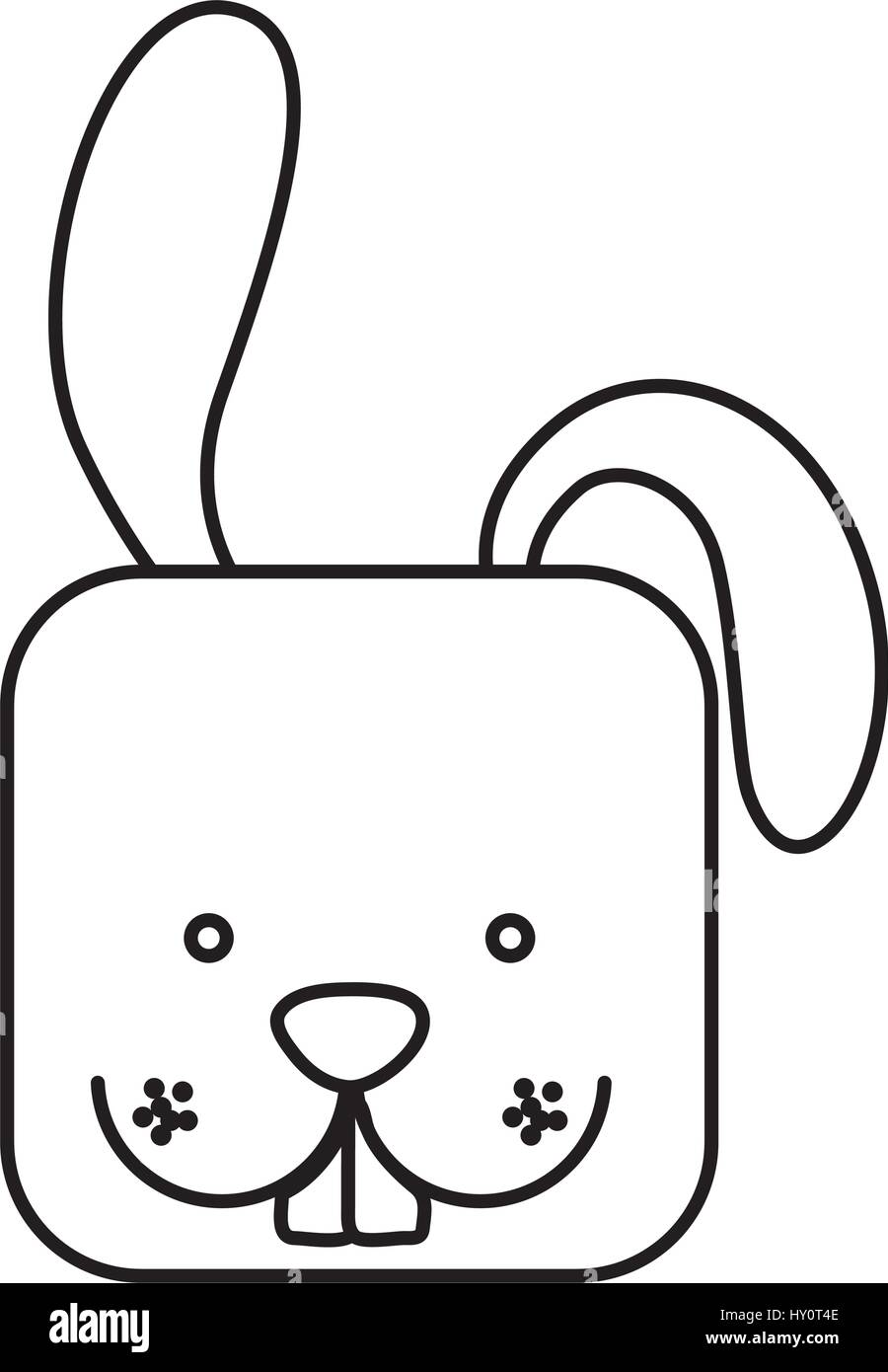 white cute rabbit head cartoon Stock Vector Image & Art - Alamy