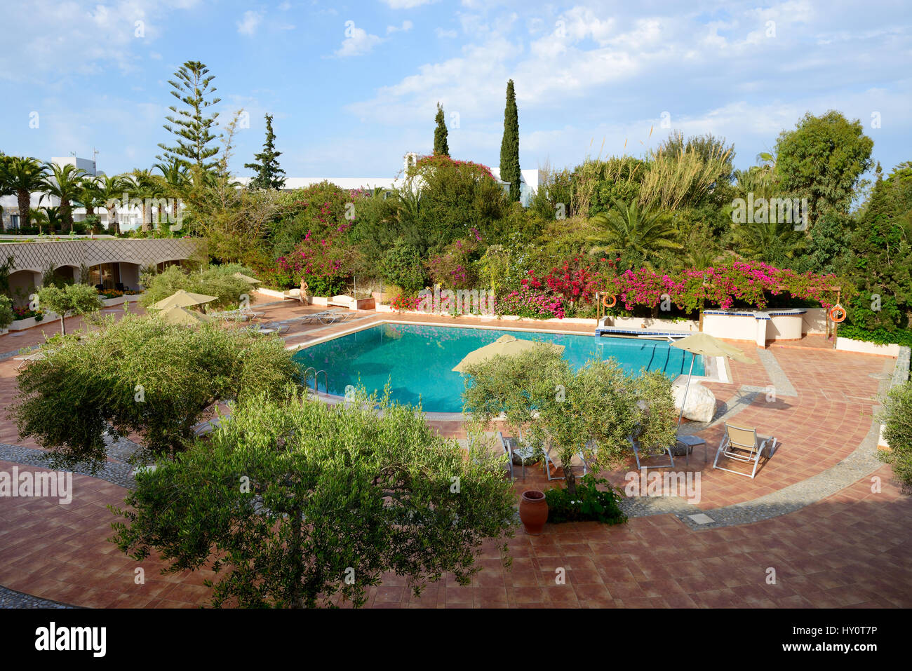 The swimming pool at luxury hotel, Crete, Greece Stock Photo - Alamy