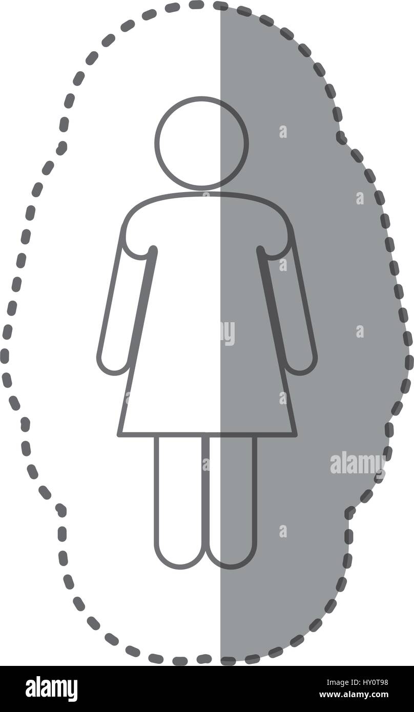 sticker monochrome silhouette of pictogram woman Stock Vector Image ...