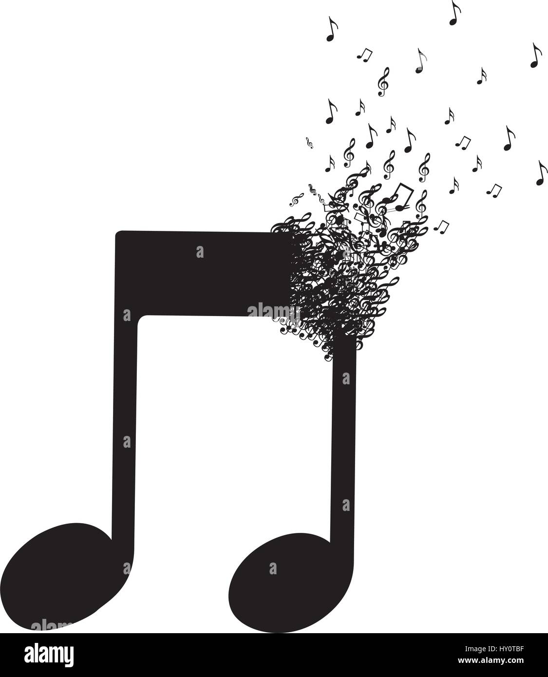 monochrome background with musical note with top fading Stock Vector ...