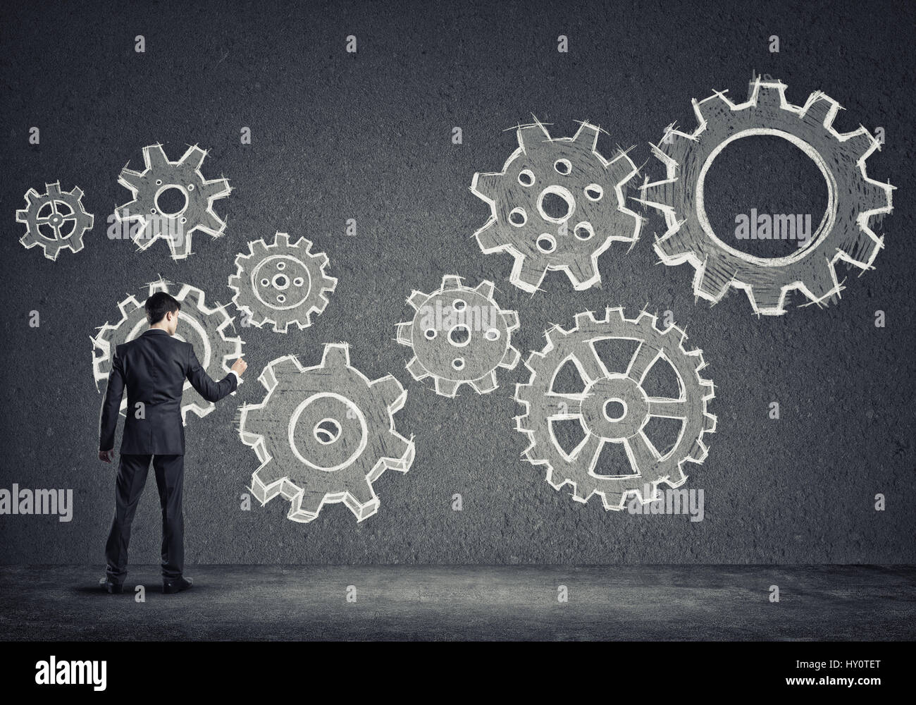 Business working mechanism Stock Photo - Alamy