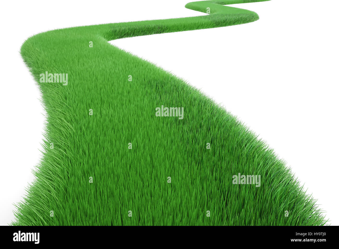 Green Grass Way, 3D rendering isolated on white background Stock Photo ...