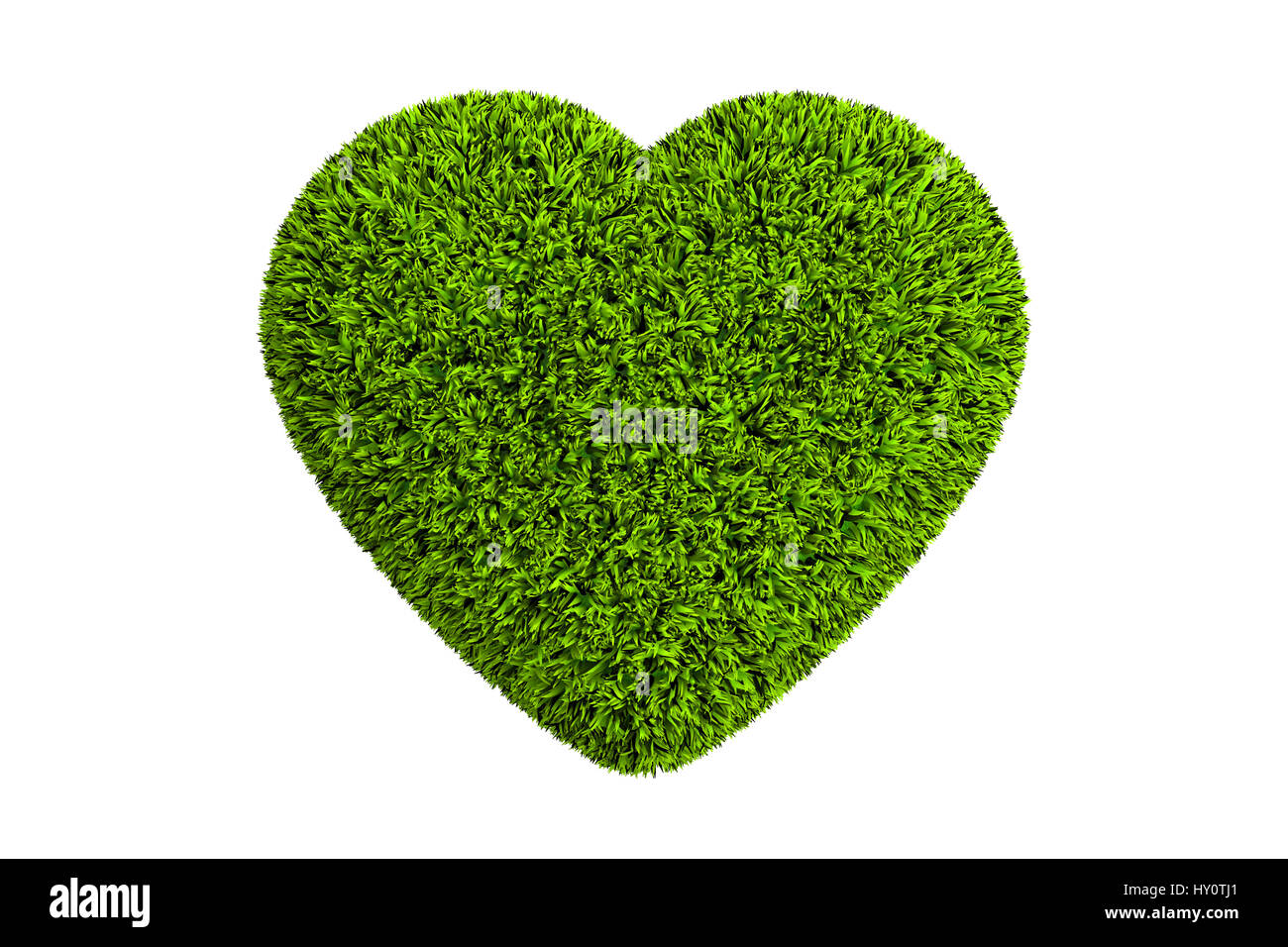 Heart from grass, 3D rendering isolated on white background Stock Photo ...