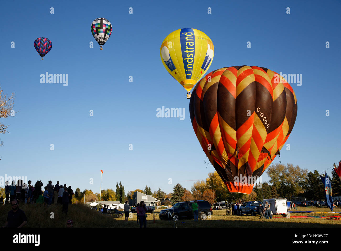 Colourful balloons in the sky. International Balloon Festival features ...