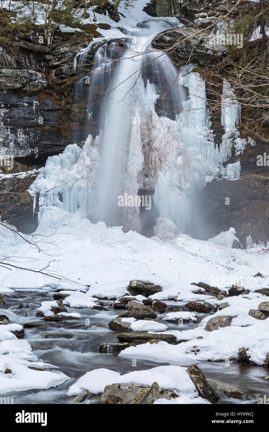 Plattekill Falls slowly thawing out after a big March snowstorm in ...