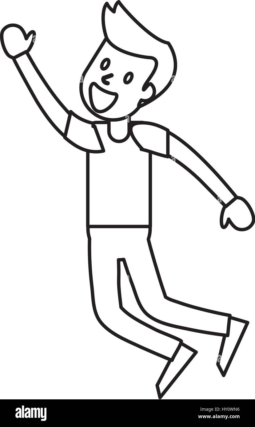 guy dance celebrate funny outline vector illustration eps 10 Stock ...