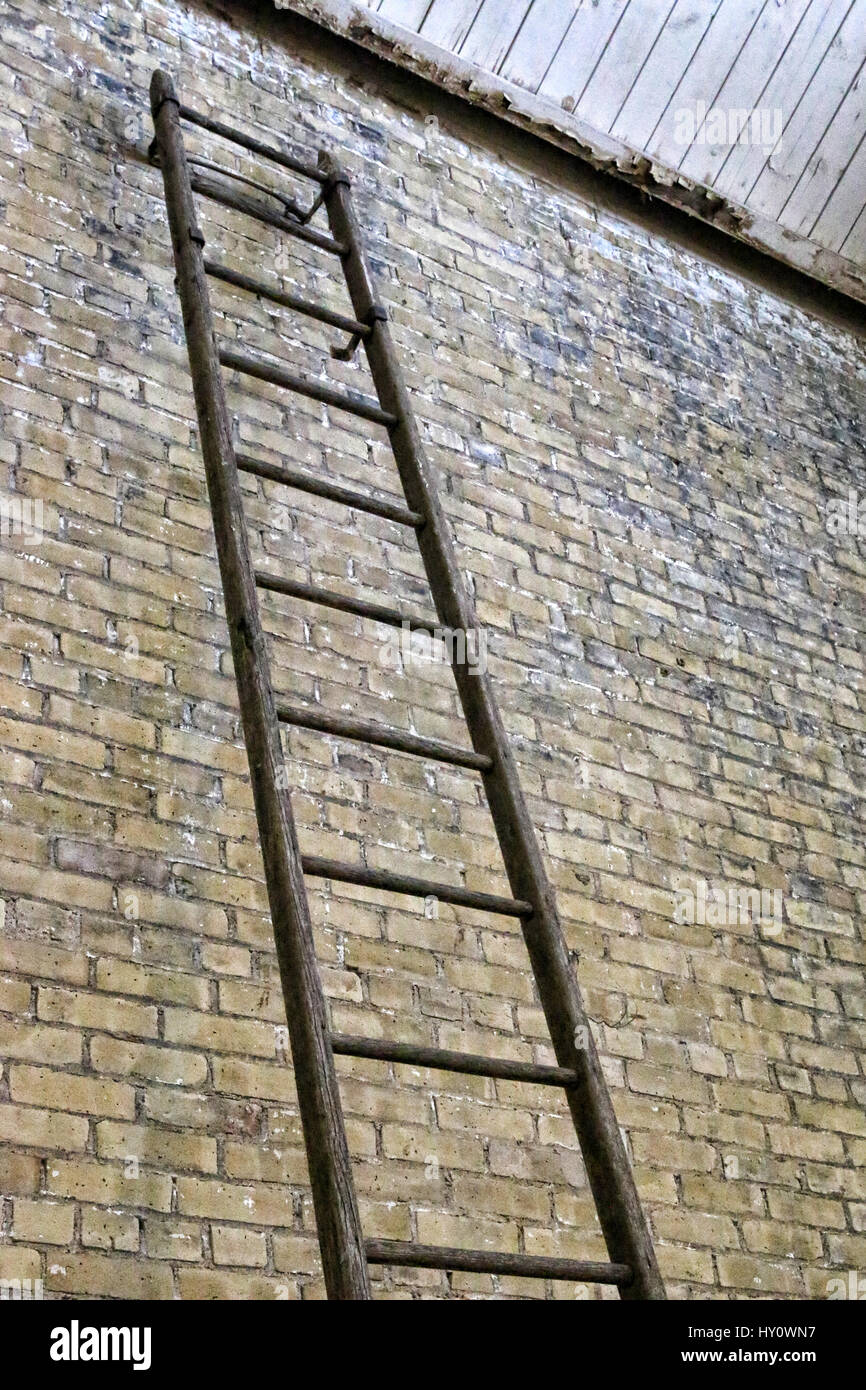 Antique wood ladder Stock Photo - Alamy