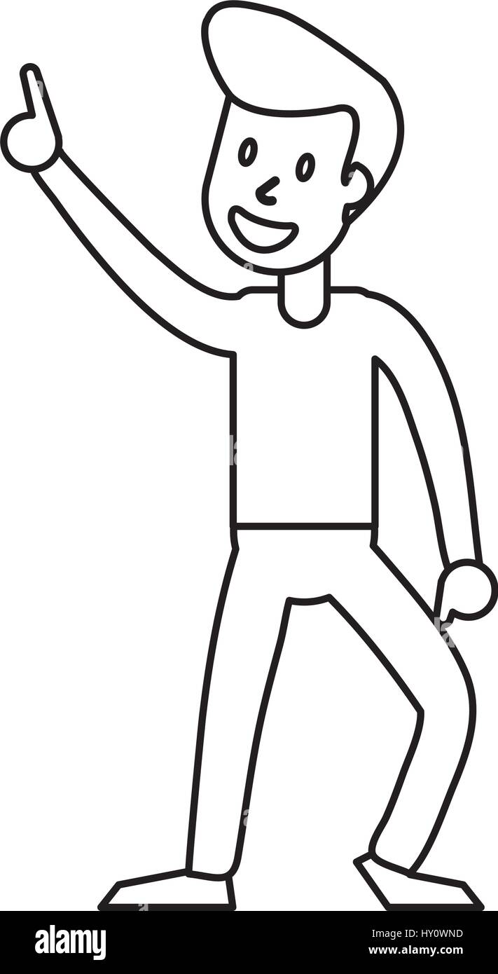 guy dance celebrate funny outline vector illustration eps 10 Stock ...