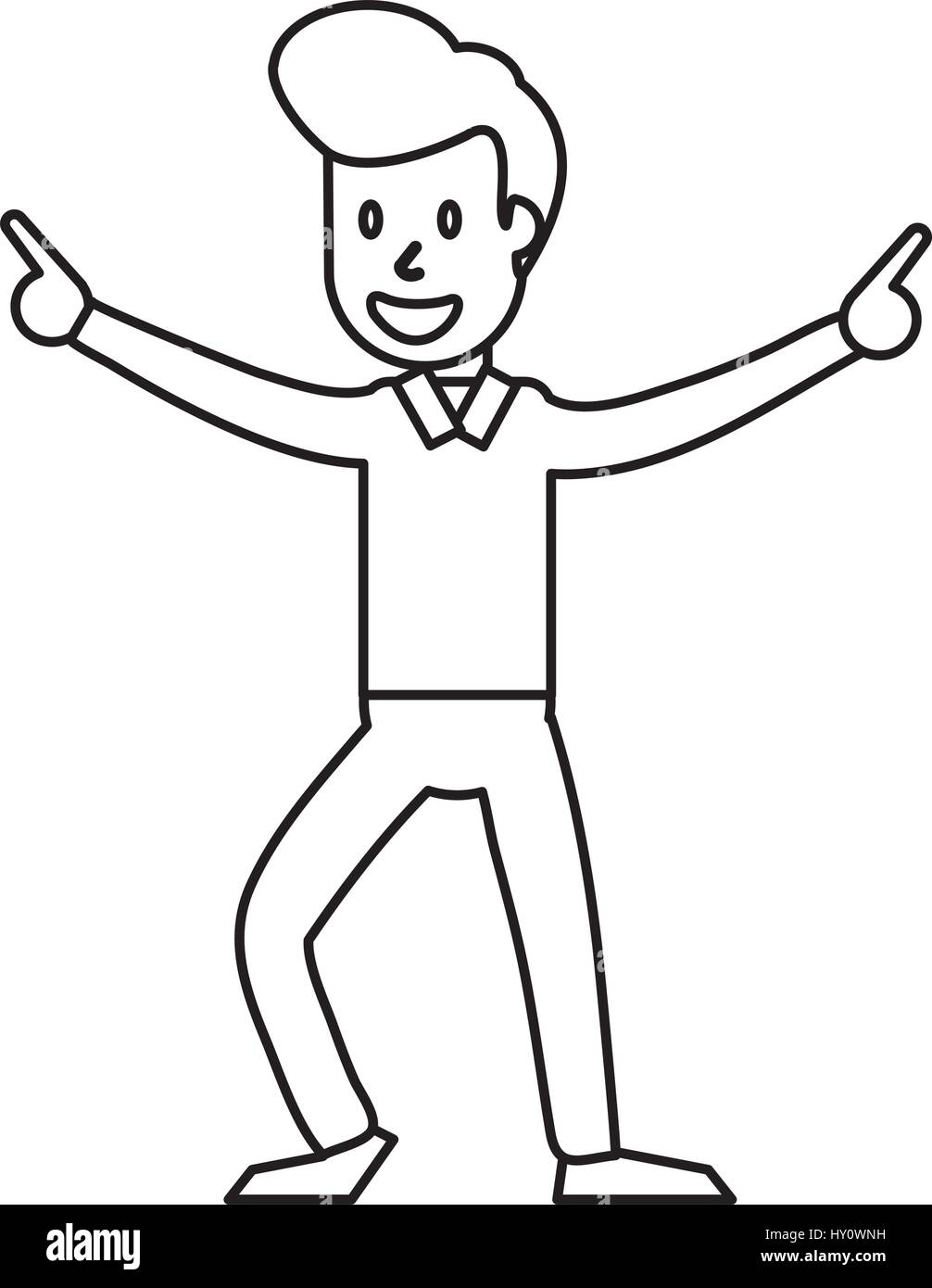 Face guy happy outline Black and White Stock Photos & Images - Alamy