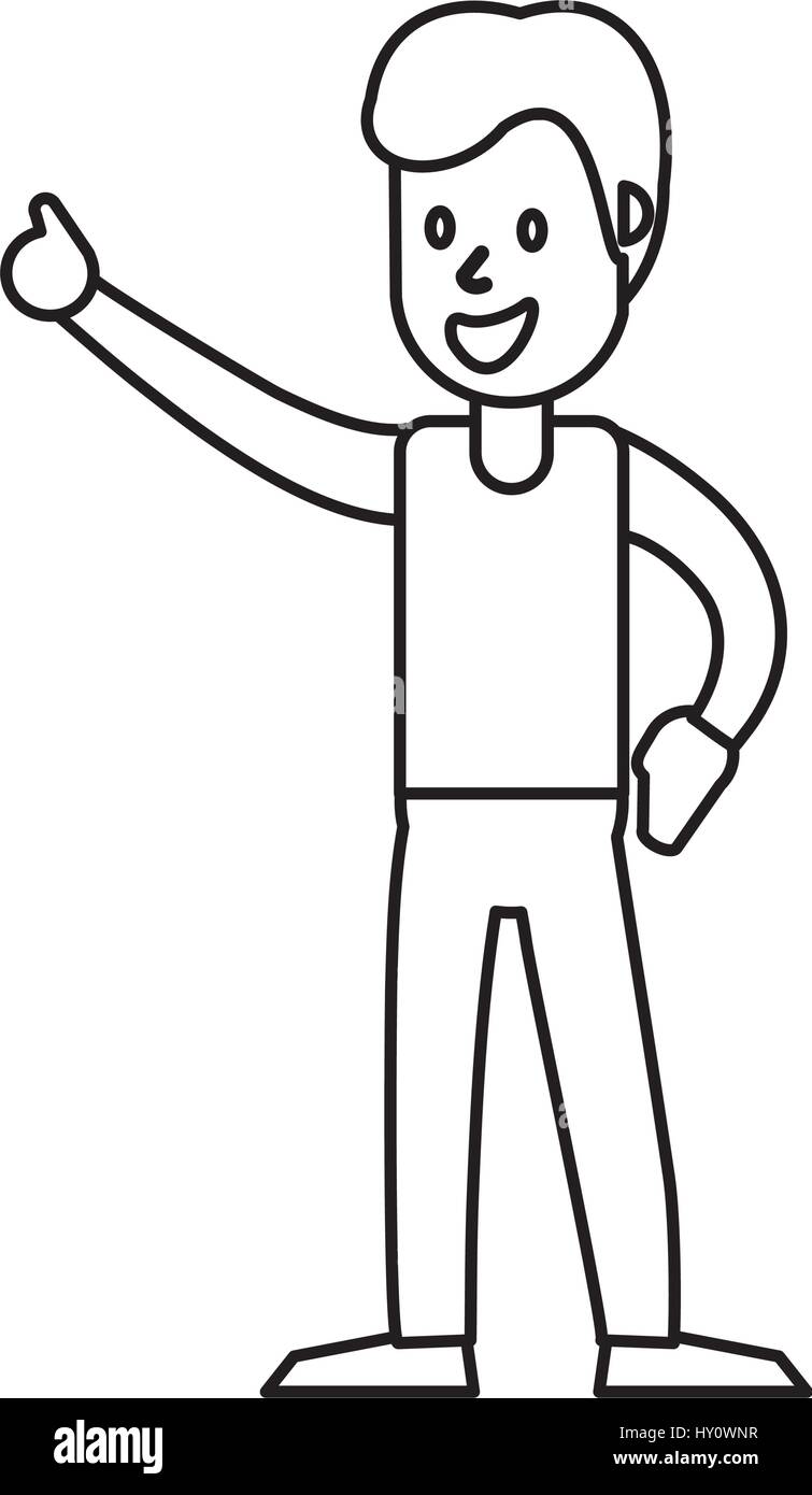 guy dance celebrate funny outline vector illustration eps 10 Stock ...