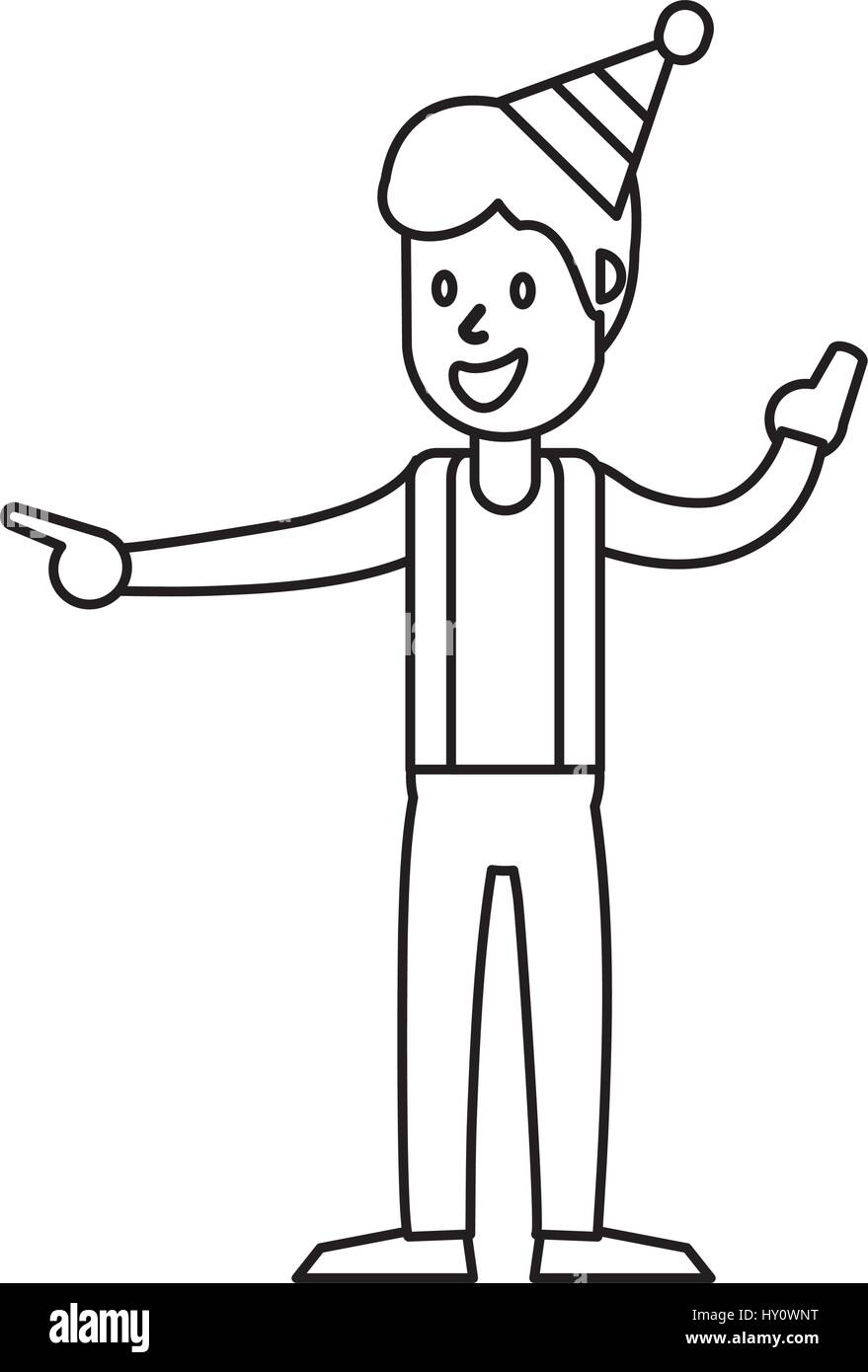 guy dance celebrate funny outline vector illustration eps 10 Stock ...