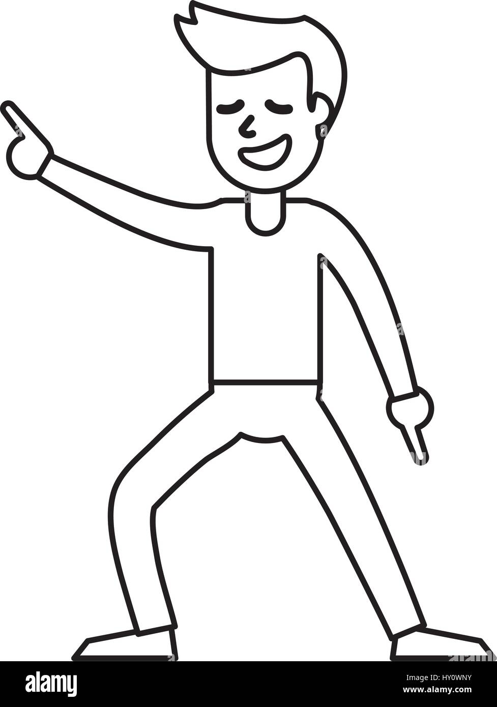 Black Outline Of A Person Dancing