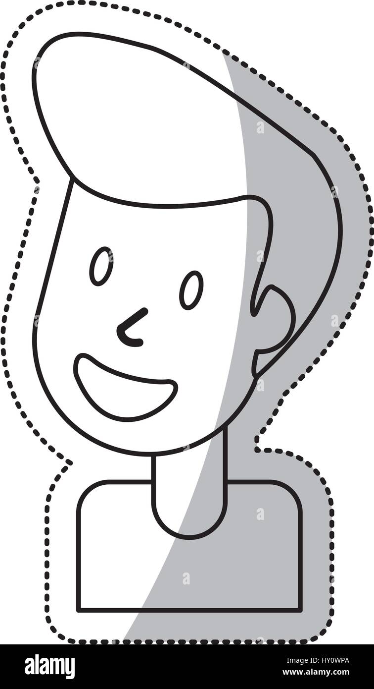 portrait man smile outline vector illustration eps 10 Stock Vector ...