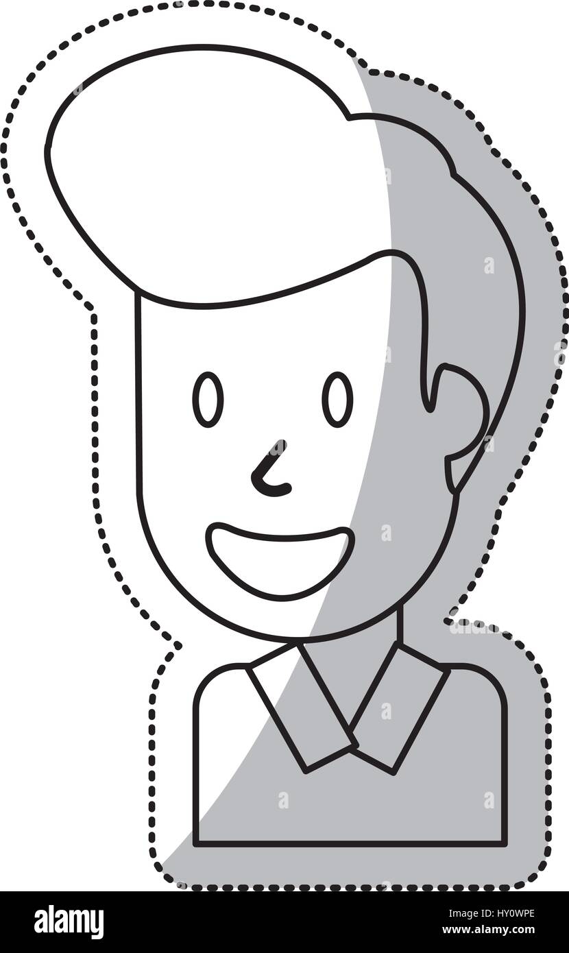 portrait man smile outline vector illustration eps 10 Stock Vector ...