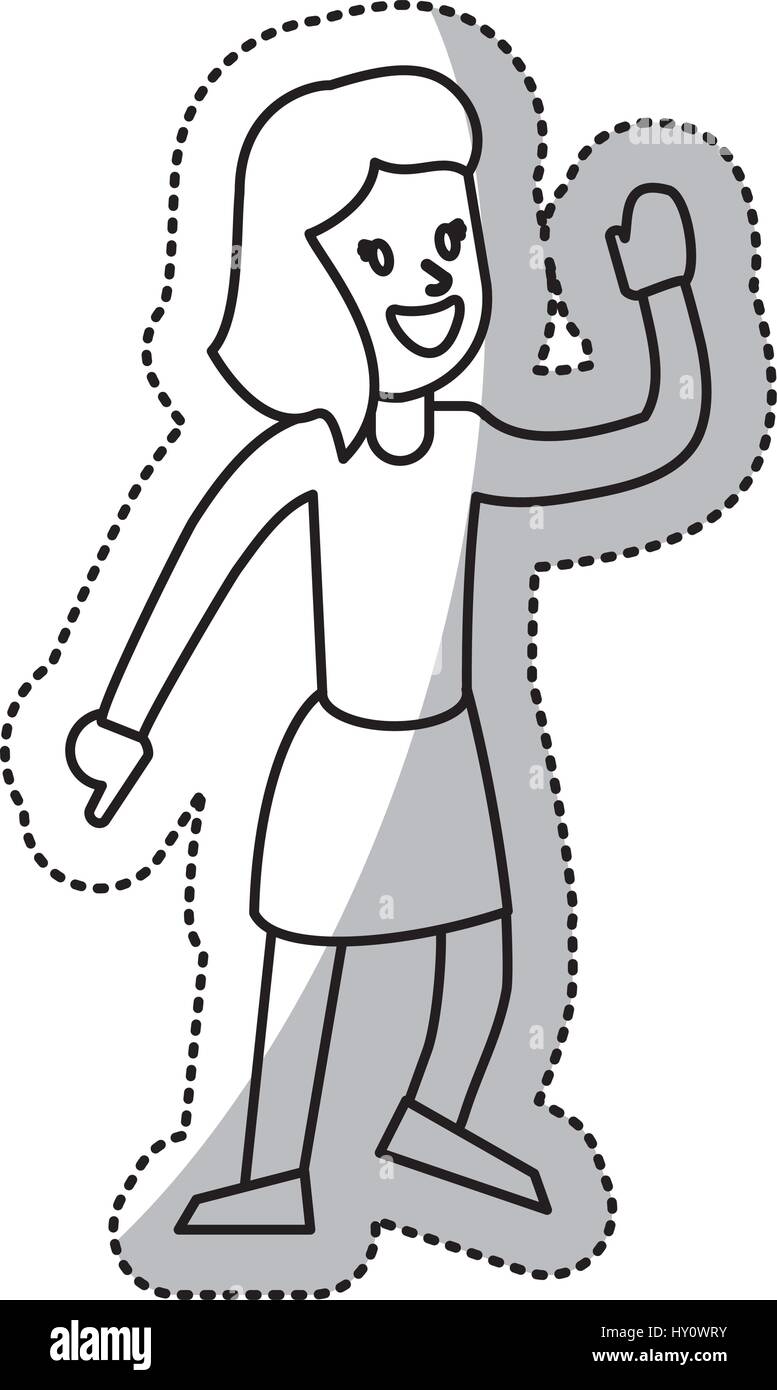 woman celebration dance cheerful outline Stock Vector Image & Art - Alamy