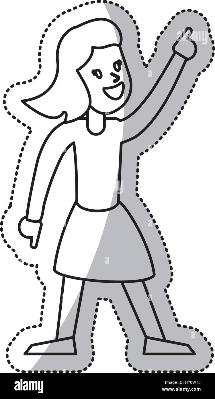 woman celebration dance cheerful outline Stock Vector Image & Art - Alamy