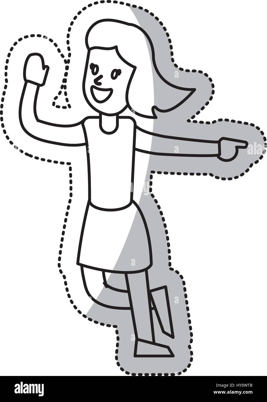 woman celebration dance cheerful outline Stock Vector Image & Art - Alamy