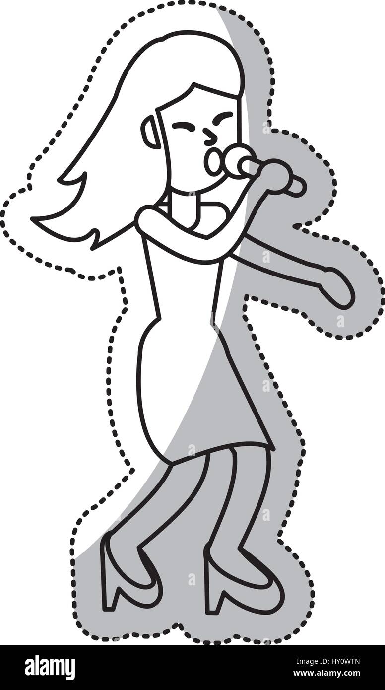 woman celebration dance cheerful outline Stock Vector Image & Art - Alamy