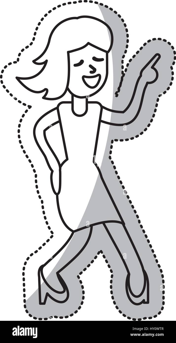 woman celebration dance cheerful outline Stock Vector Image & Art - Alamy