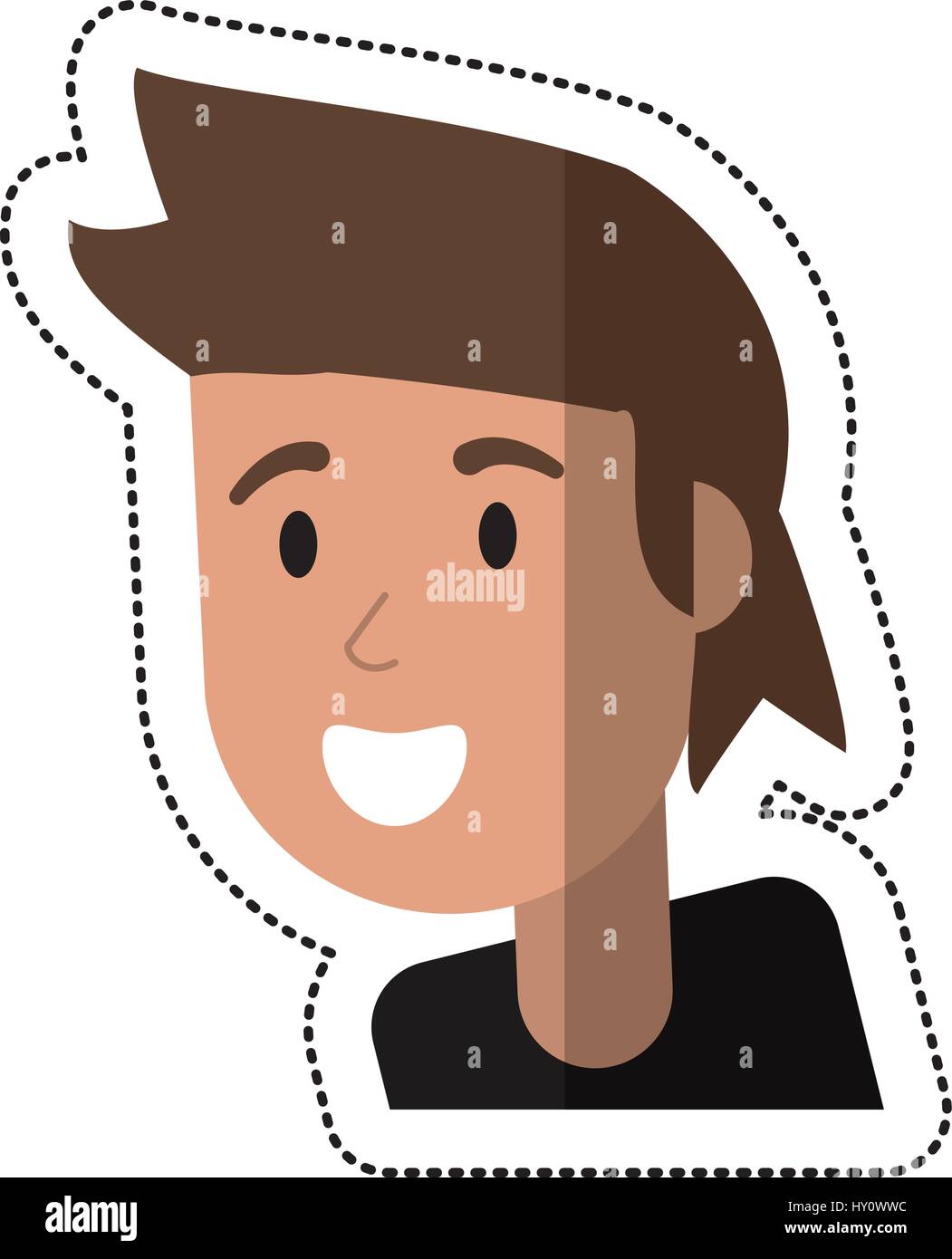 portrait young man smiling Stock Vector Image & Art - Alamy