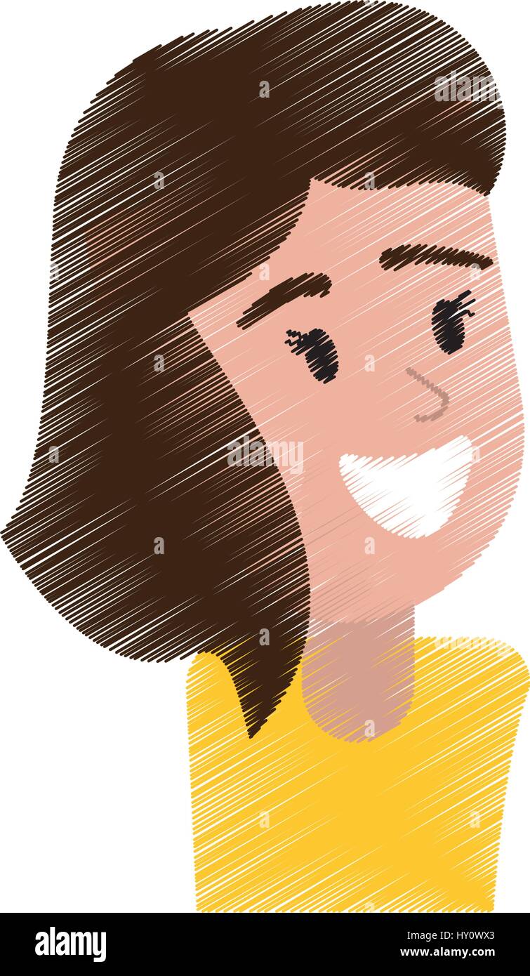 drawing portrait girl smiling Stock Vector Image & Art - Alamy