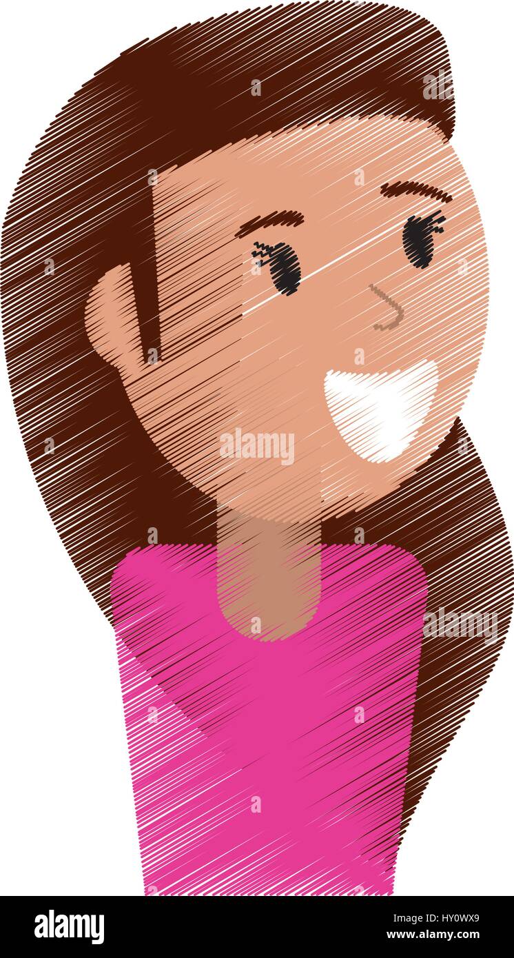 drawing portrait girl smiling Stock Vector Image & Art - Alamy