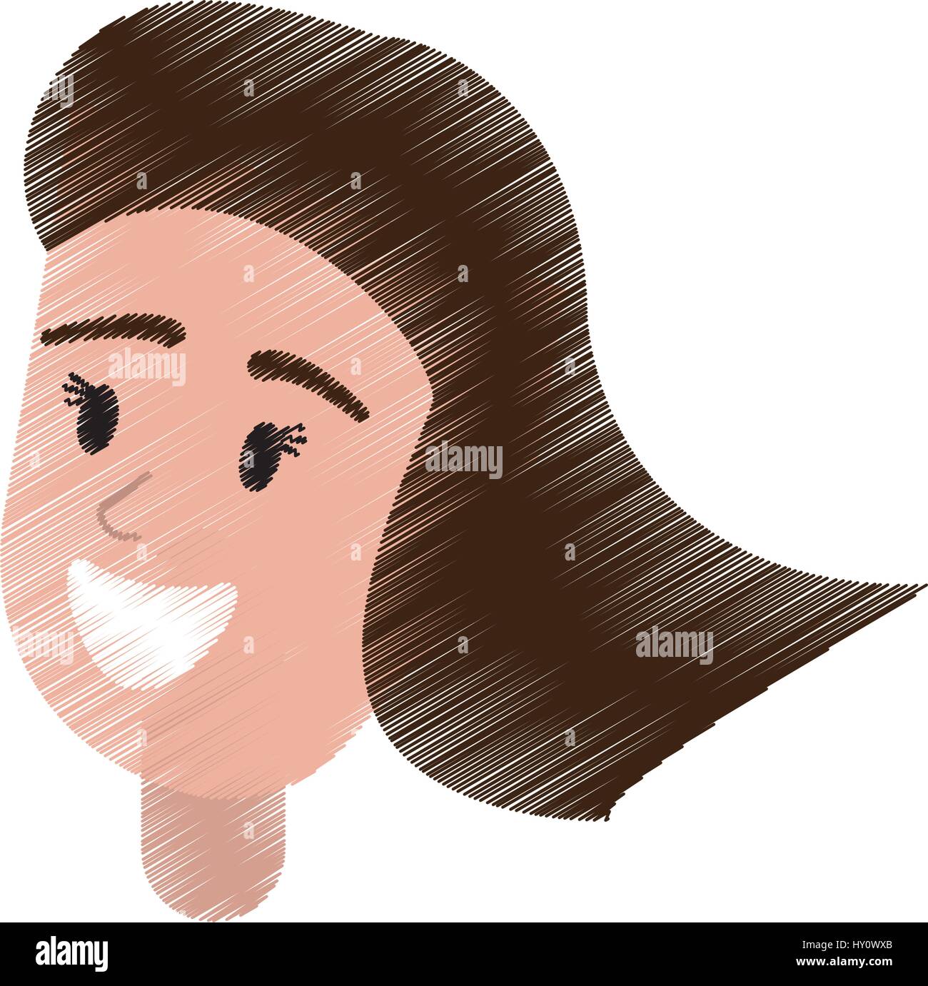 drawing portrait girl smiling Stock Vector Image & Art - Alamy
