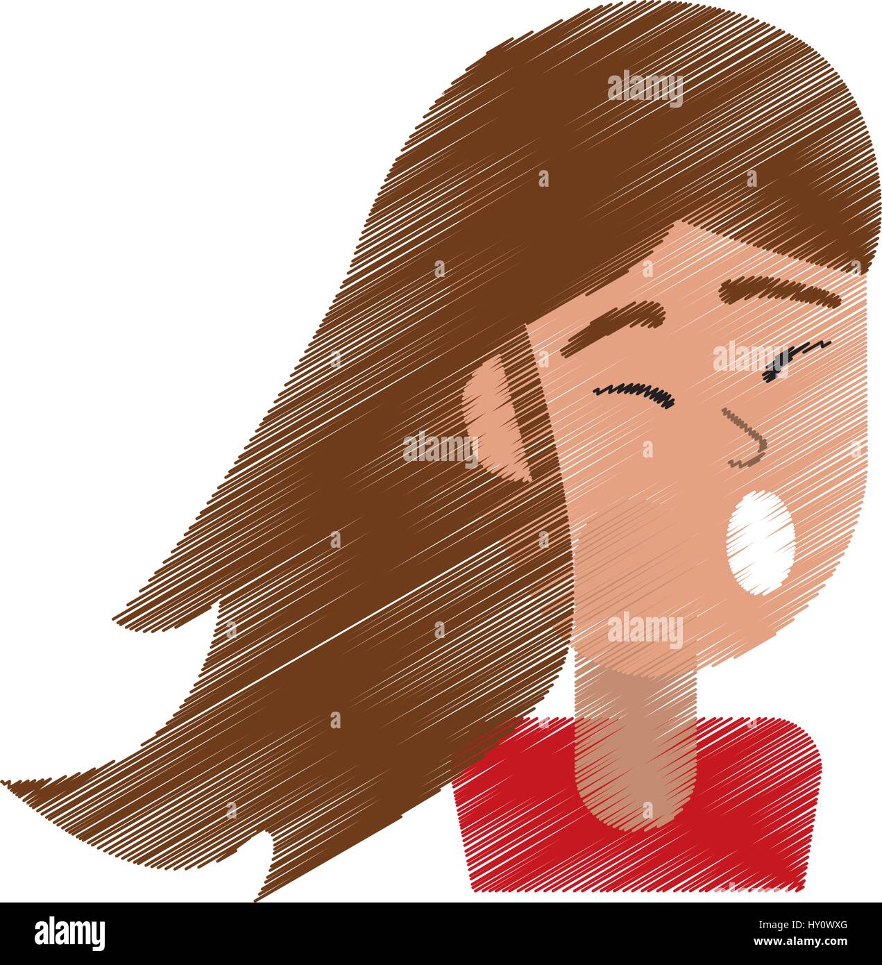 drawing portrait girl smiling Stock Vector Image & Art - Alamy