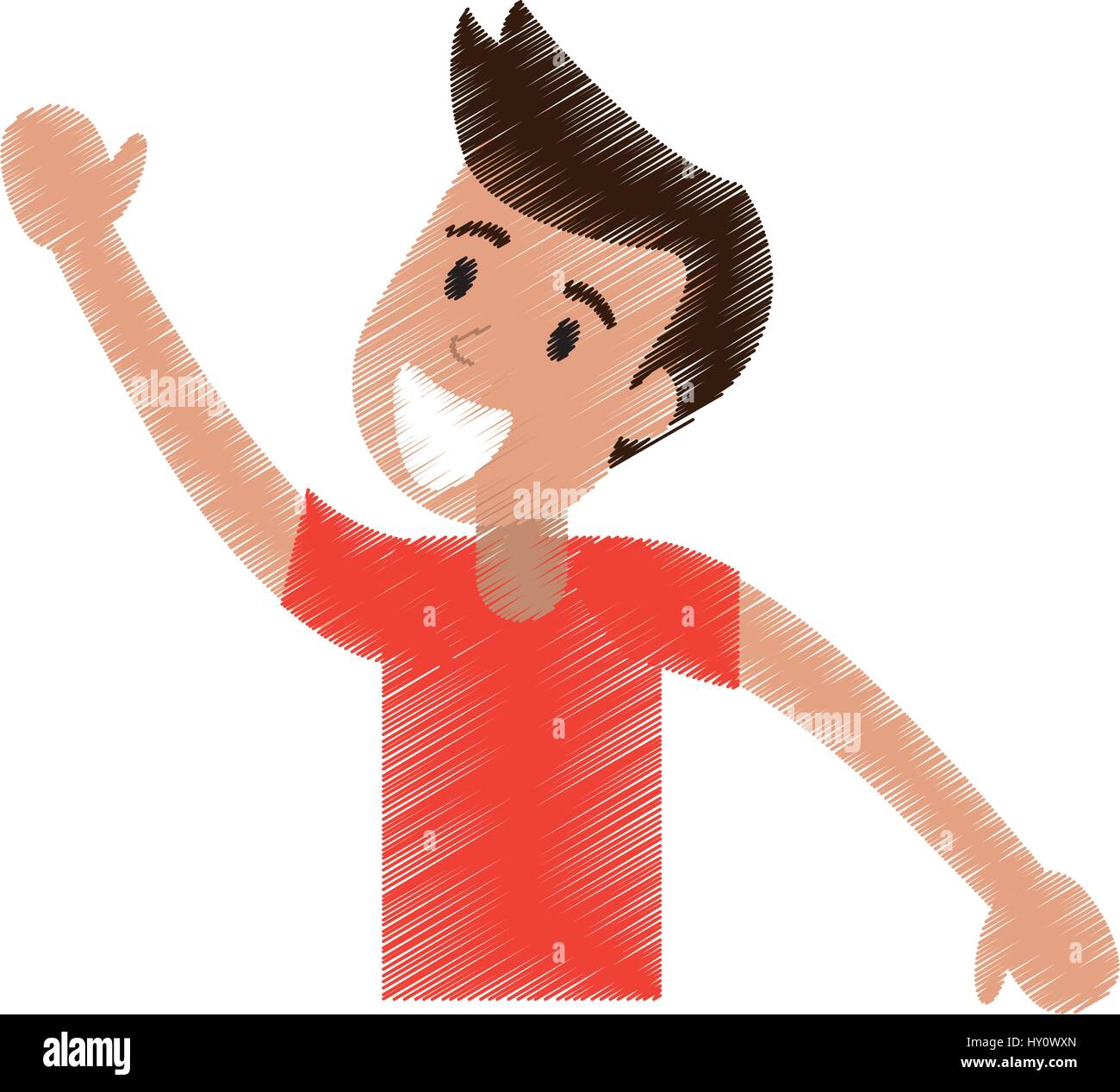 drawing man celebration happiness Stock Vector Image & Art - Alamy