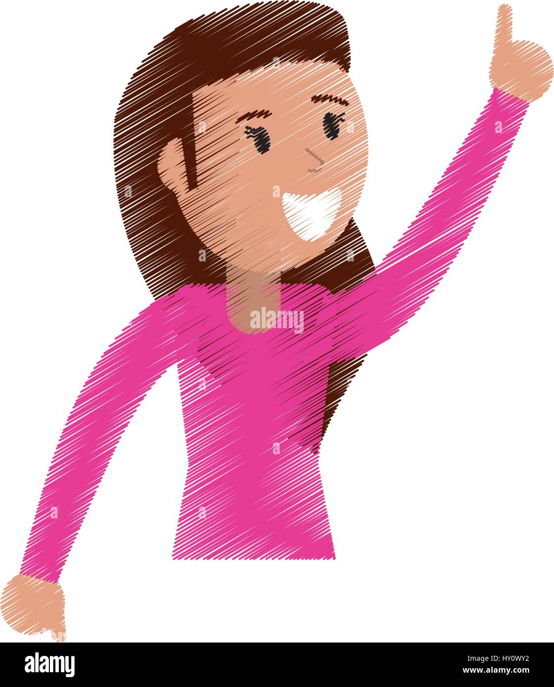 drawing funny girl dance happiness Stock Vector Image & Art - Alamy